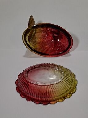 Wall Decor | Vintage Amberina Glass Nesting Robin Nest Bird Four Robin ...